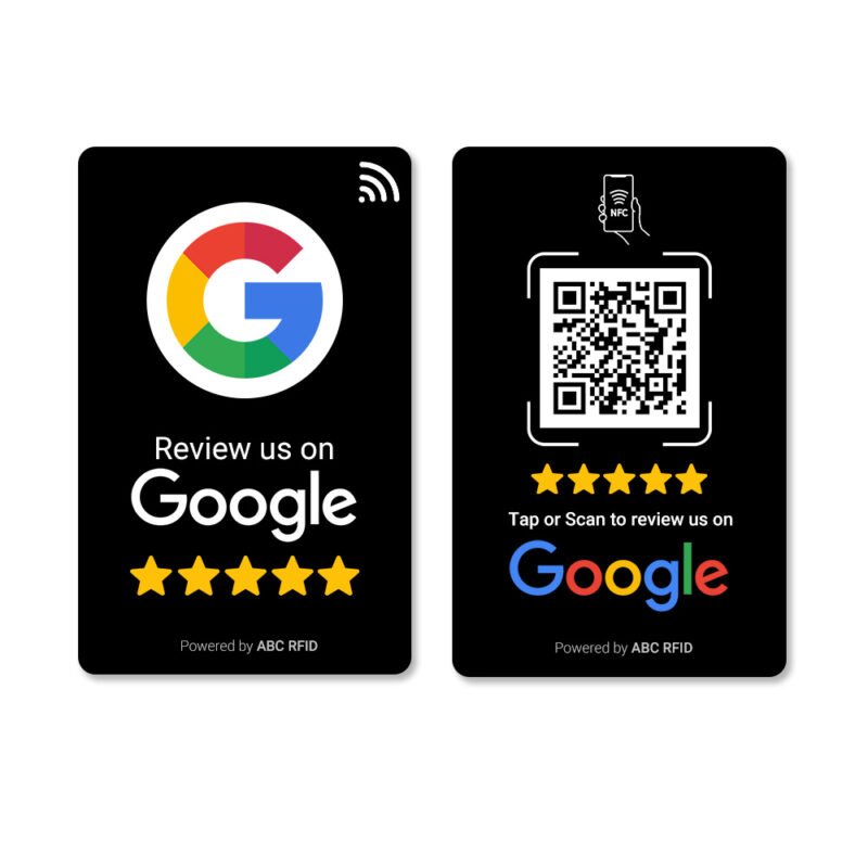 Google Review Black Card (NFC Tap + QR Code) - ABC RFID