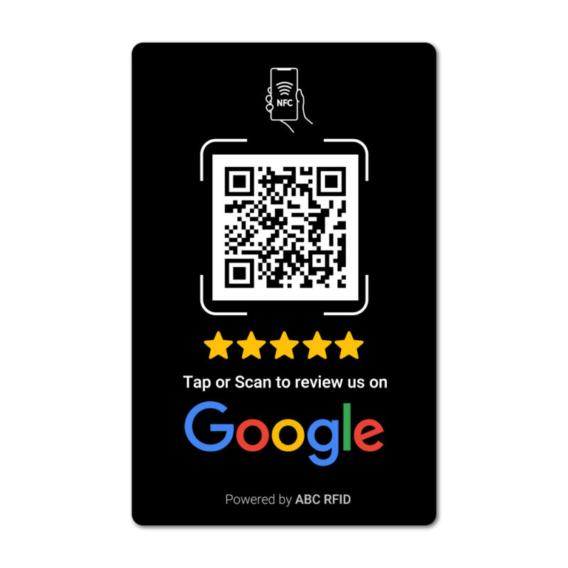 Google Review Black Card (NFC Tap + QR Code) - ABC RFID