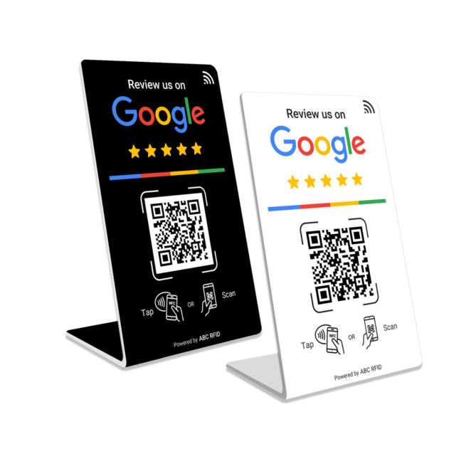 Google Review Stand (NFC Tap + QR Code) Small Style - ABC RFID