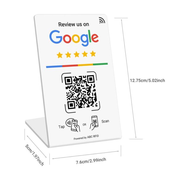 Google Review Stand (NFC Tap + QR Code) Small - ABC RFID