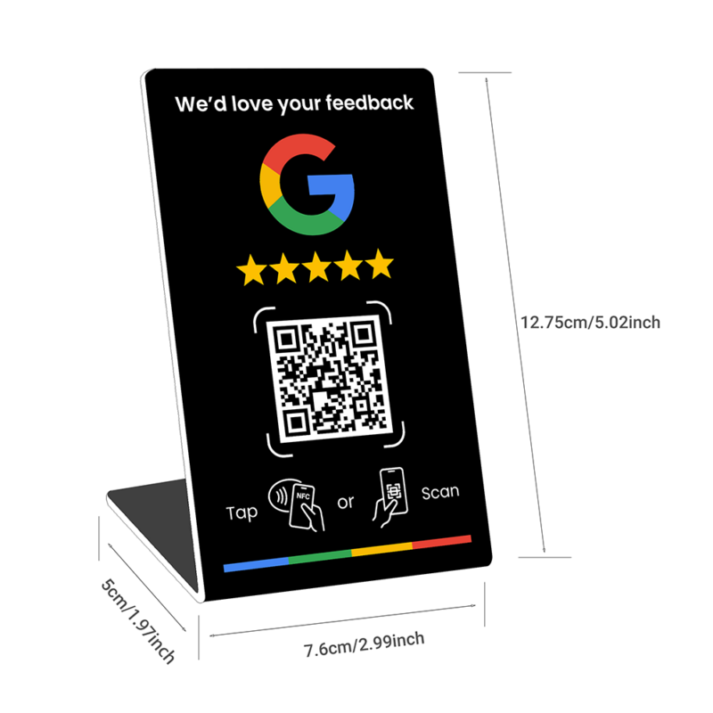 Google Review Stand (NFC Tap + QR Code) Small #2 - ABC RFID