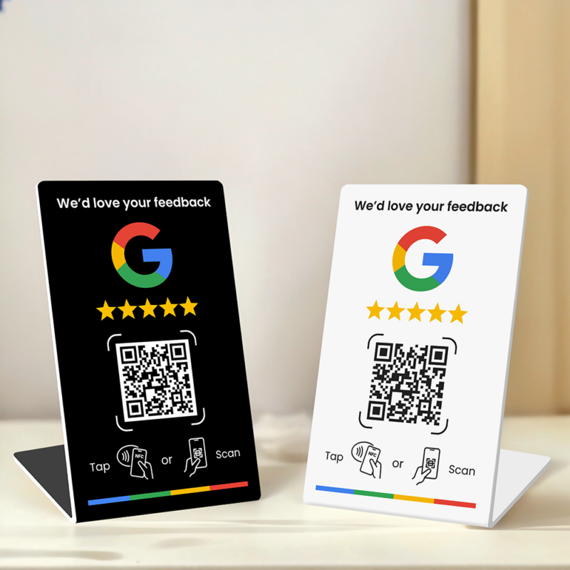 Google Review Stand (NFC Tap + QR Code) Small #2 - ABC RFID